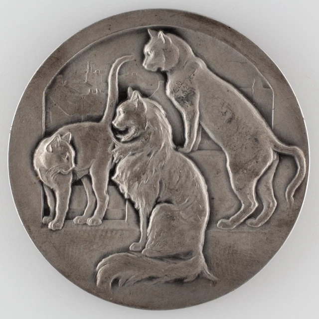 MÉDAILLE CAT CLUB DE FRANCE – Chats – Bronze argenté 50 mm – S. Grün ...