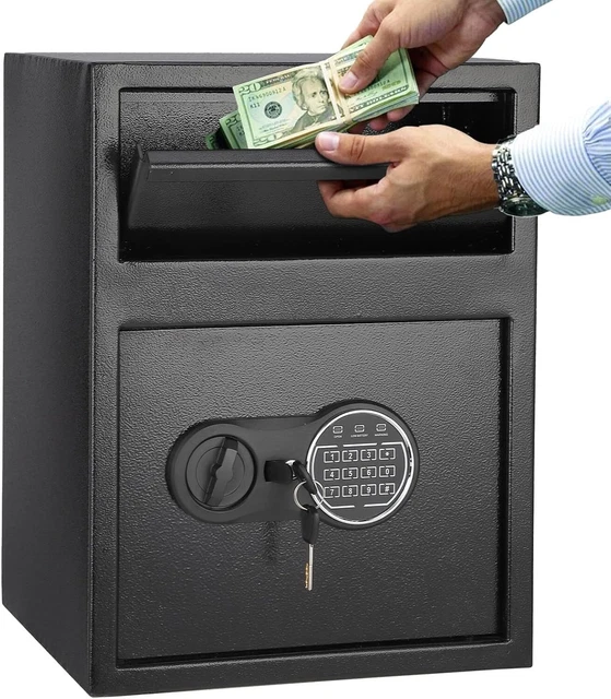 DIGITAL DEPOSITORY SAFE Drop Box Deposit Security Safe Lock Box with ...