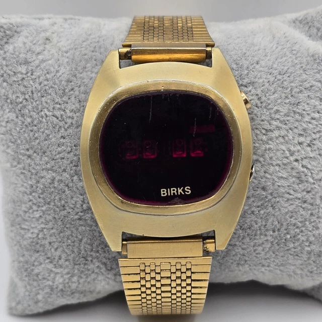 RARE VINTAGE BIRKS Red LED Mens Watch - Not Fully Functional - Loose ...