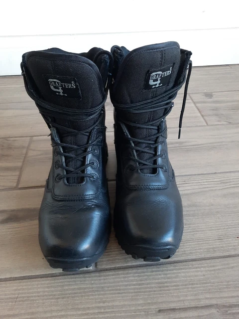 MENS GRAFTERS BLACK Leather "SPEED-LITE" Hiking Work Hi Ankle Boot ...