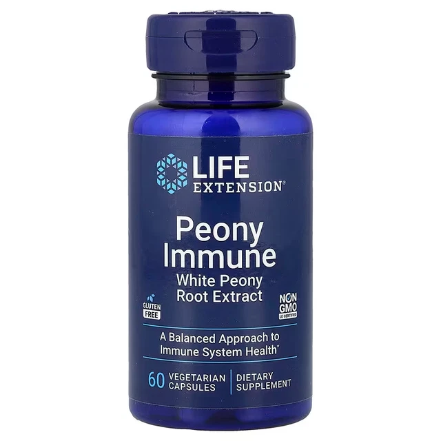 LIFE EXTENSION, PEONY Immune, 60 Caps (600 mg per Caps), Expiry: 07/ ...