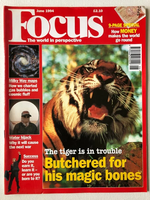 FOCUS SCIENCE MAGAZINE June 1994 Cover The Tiger Is In Trouble £4.90 ...