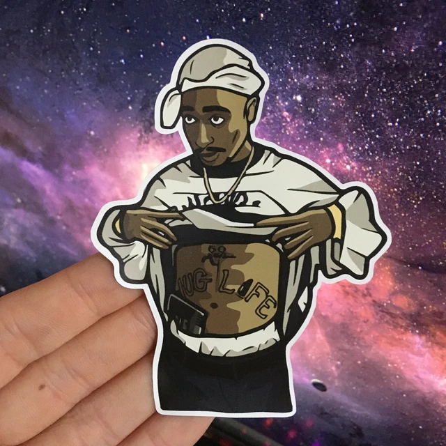 TUPAC SHAKUR THUG Life Cartoon Rapper 2pac Skateboard Laptop Sticker ...