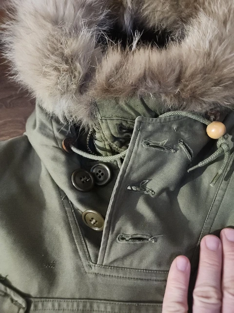 VINTAGE 1940S WW2 WWII US Army Military Pile Field Parka Liner Medium ...