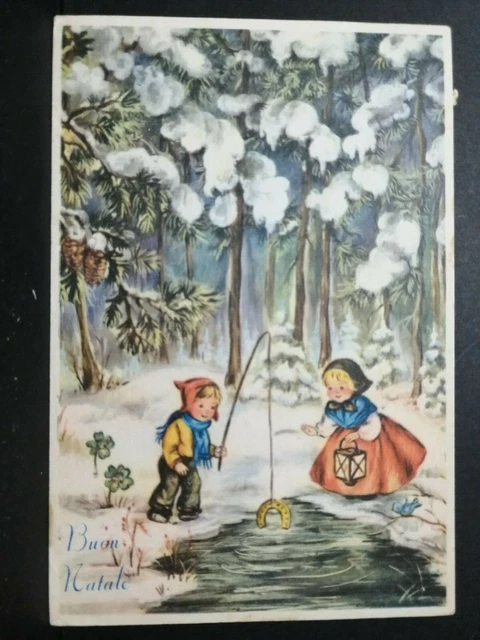 CARTOLINA BUON NATALE Bambini nel Bosco Z843 EUR 7,90 - PicClick IT