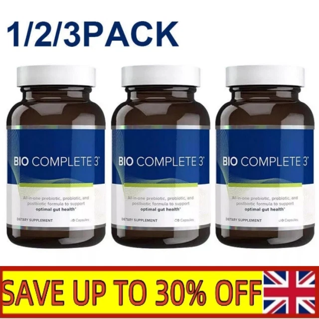 1/2/3X BIO COMPLETE 3 Capsules Prebiotic Probiotic Postbiotic ...