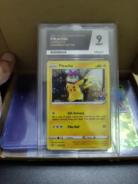POKEMON TCG PIKACHU SWSH234 Pokémon Go Tim Black Star Promo Ace Graded ...