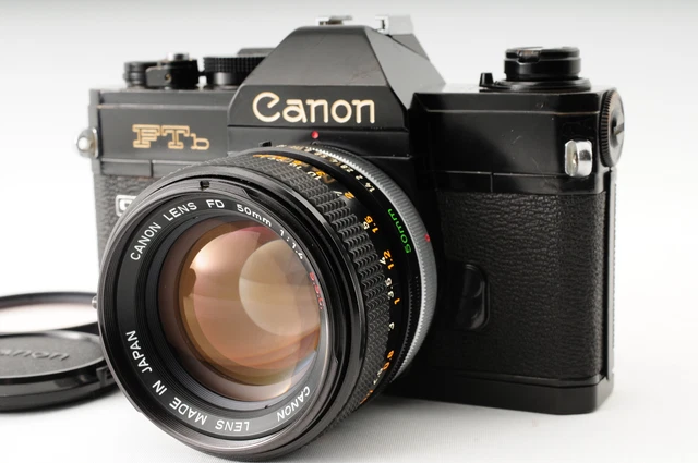 [EXC+5] CANON FTB QL Black 35mm SLR Film Camera FD 50mm F1.4 SSC Lens ...