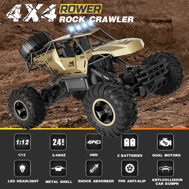 LARGE REMOTE CONTROL RC Cars Big Wheel Car Monster Truck 4WD Kid Toy ...