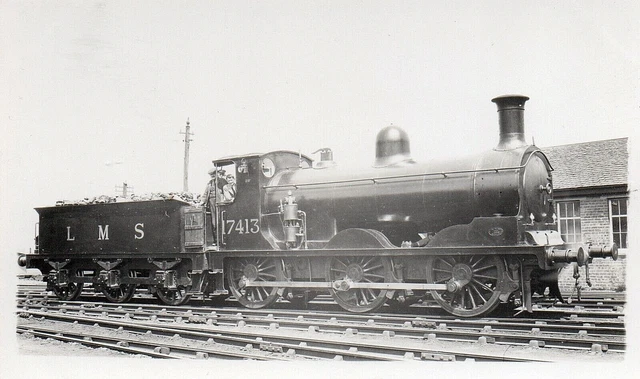EX CALEY LMS CLASS 2F 0-6-0 No 17413 at GLASGOW c1932 R/PHOTO POSTCARD ...