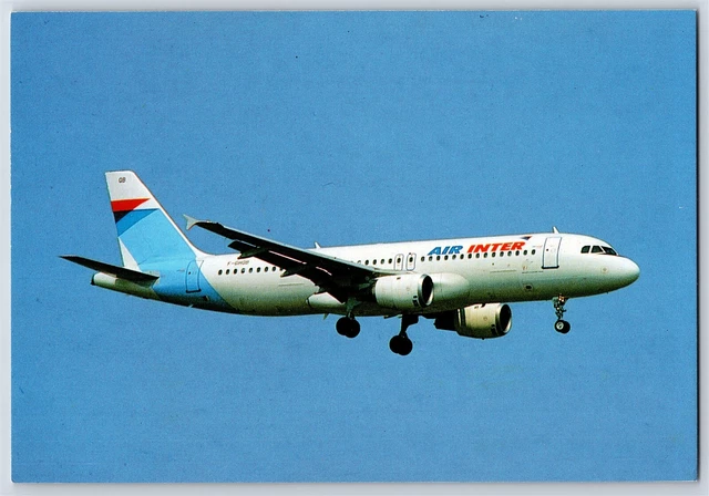 CARTOLINA AEREO AIR Inter Airlines Airbus A-320 F-GHQB in volo BW12 EUR ...