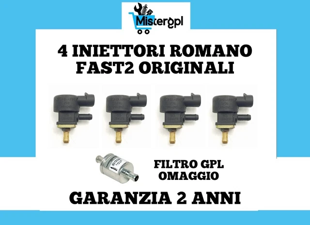 4 INIETTORI ROMANO GPL FAST2 GAS ORIGINALI REIN/04 67R-010148 REI/00 con ugelli EUR 210,00 ...