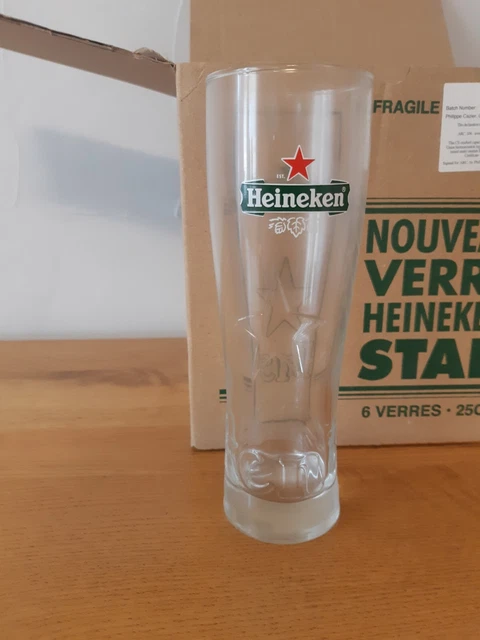 6 VERRES À bière Heineken 25cl, NEUFS en carton. EUR 15,90 - PicClick FR