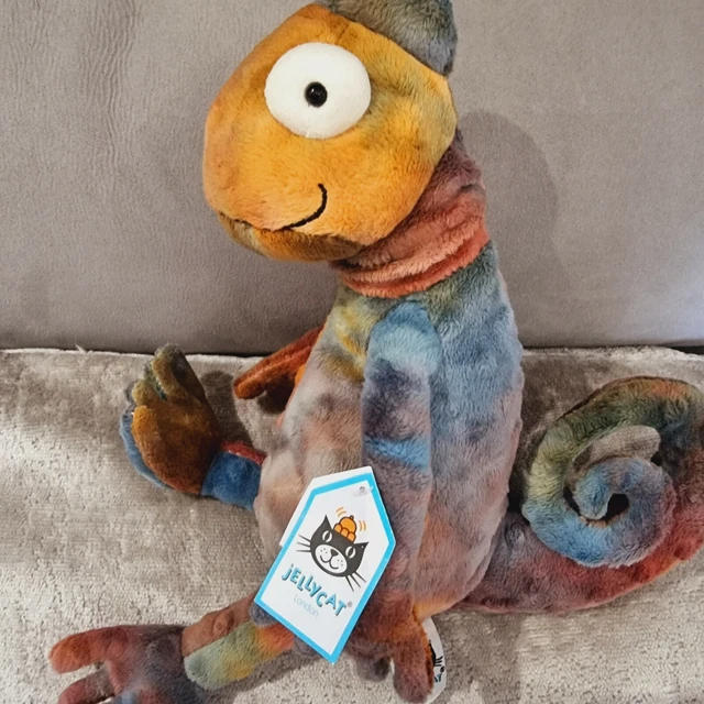 JELLYCAT NEW COLIN Chameleon Soft Toy Gecko Lizard BNWT . Tags gift £49 ...