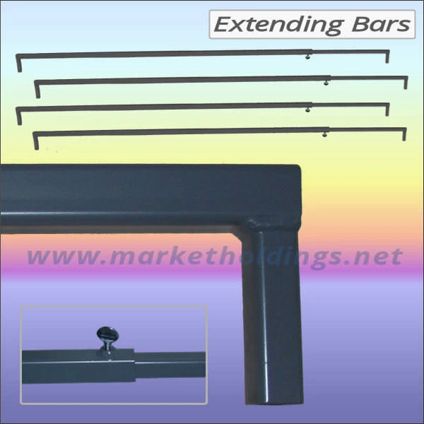 EXTENDABLE MARKET STALL Bars - Adjustable & Lockable Range From 1.8m ...