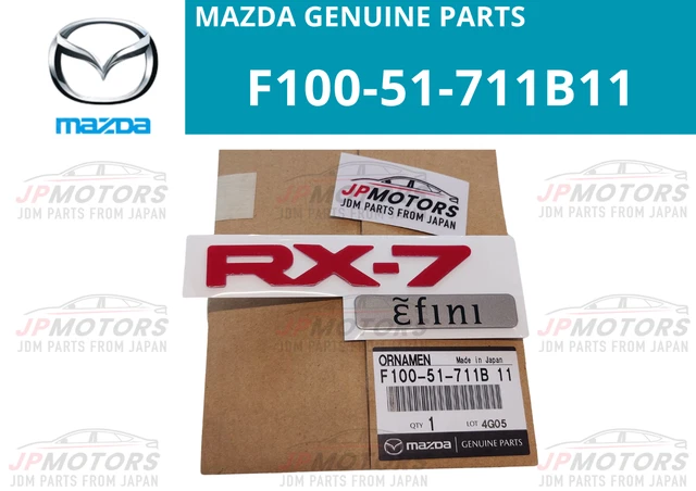 MAZDA GENUINE RX-7 FD3S Efini RED Rear Badge Emblem F100-51-711B11 New ...