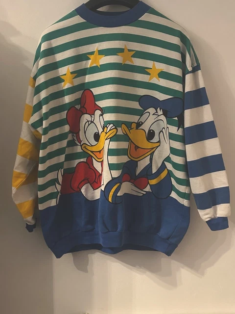 DISNEY 90’S ST Michael Donald & Daisy Duck Jumper Fits UK 8-10 + Free ...