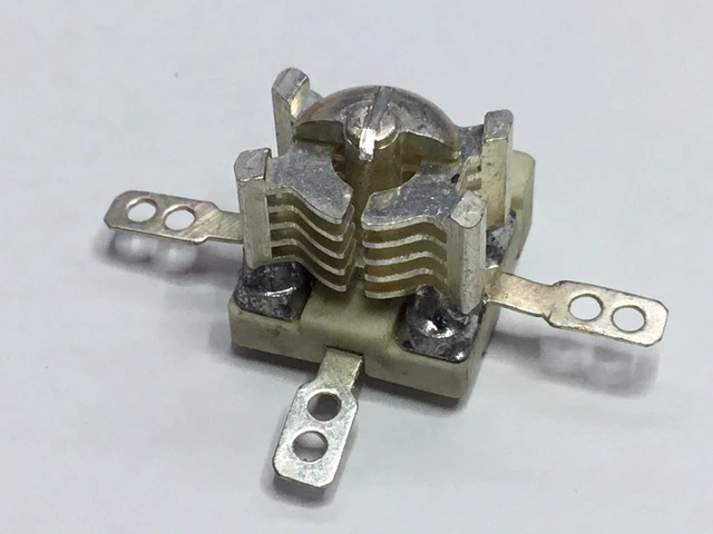 VARIABLE CAPACITOR 3-10PF RF, Two Gang Type, Radio Trimmer Silver ...