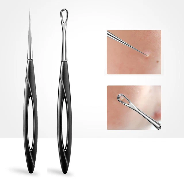 ACNE NEEDLE BLACKHEAD Remover Pimple Blemish Extractor Tweezer Deep ...