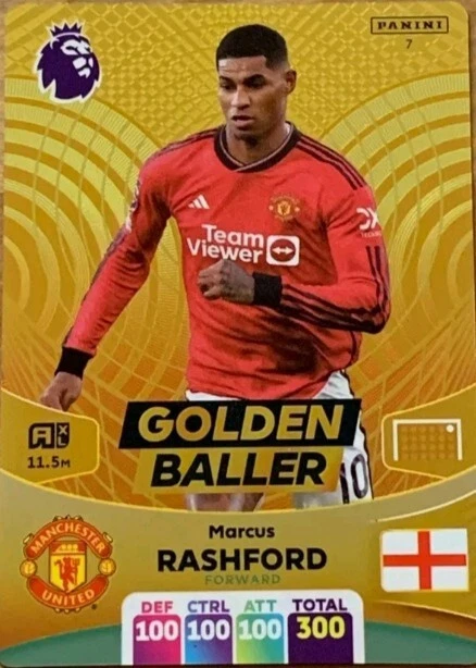 PANINI ADRENALYN XL Premier League 2024 Marcus Rashford Golden Baller ...