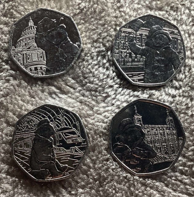 FULL SET OF PADDINGTON BEAR 50P COINS (4 coins) FIFTY PENCE £6.50 ...