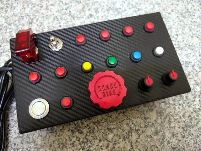 20 Function Usb Button Box With Brake Bias Knob For Pc Racing Driving