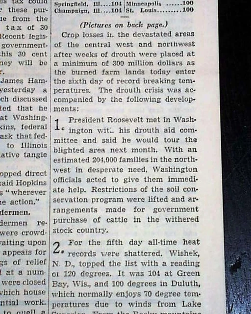 DUST BOWL AGRICULTURE Drought Great Depression RELIEF Program ? 1936 ...