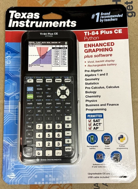 TEXAS INSTRUMENTS TI-84 Plus CE Python Calculator NEW FREE SHIPPING $94 ...
