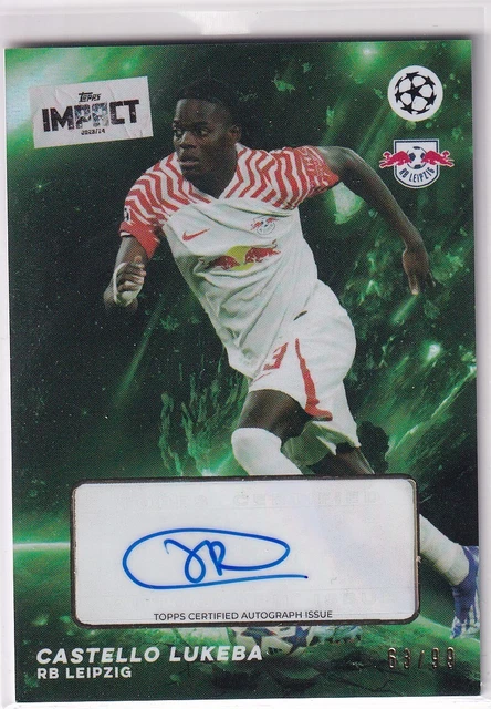 TOPPS LIGUE DES Champions Impact 2024 Castello Lukeba Vert Auto 63/99 ...