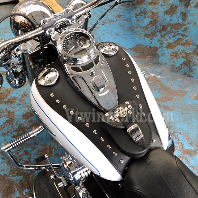 V) HARLEY DAVIDSON SOFTAIL HERITAGE DELUXE LEATHER TANK Pad Panel Chap ...