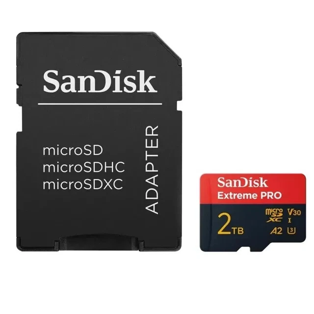 SANDISK 2TB EXTREME Pro Micro SDXC UHS-I U3 A2 Memory Card W/ Adapter ...