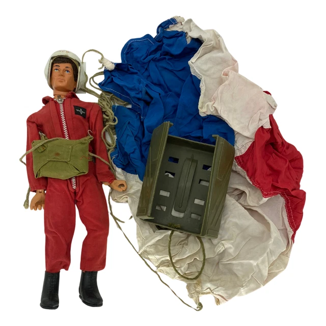 VINTAGE ACTION MAN figure with Red Devil parachute uniform head ...