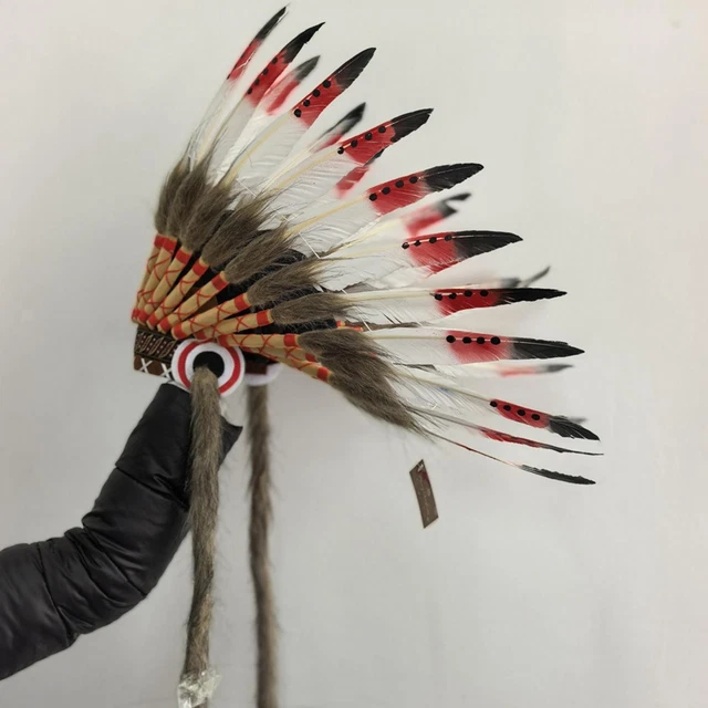 INDIAN ARTIFICIAL FEATHER Headdress Carnival Stage Fancy $55.31 ...