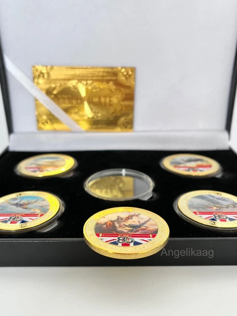 THE BATTLE OF Britain WW2 Gold Coin Set / RAF plane Set / Spitfire ...