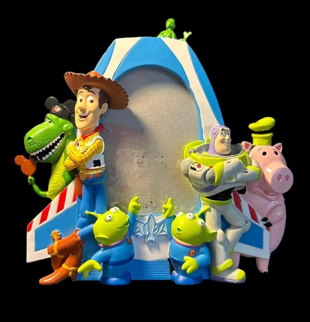 TOY STORY PHOTO Frame Rocket Ship Action Heroes 3D Woody Buzz T-Rex ...