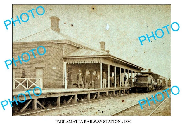 OLD LARGE PHOTO OF SYDNEY NSW PARRAMATTA RAILWAY STATION c1880 EUR 7,33 ...