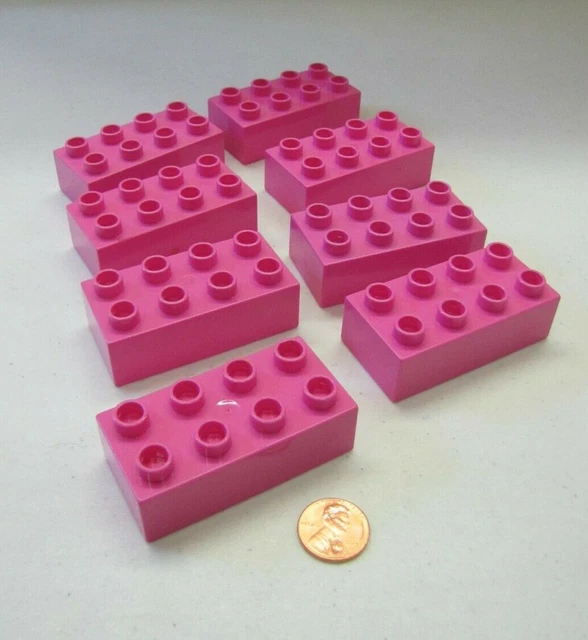 LEGO DUPLO BLOCK HOT PINK 2x4 BRICK 8 Blocks Lot Castle Princess ...