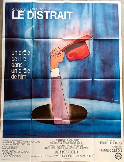 LE DISTRAIT/PIERRE RICHARD/AFFICHE Originale 120X160 Cm/Ferracci/1970 ...