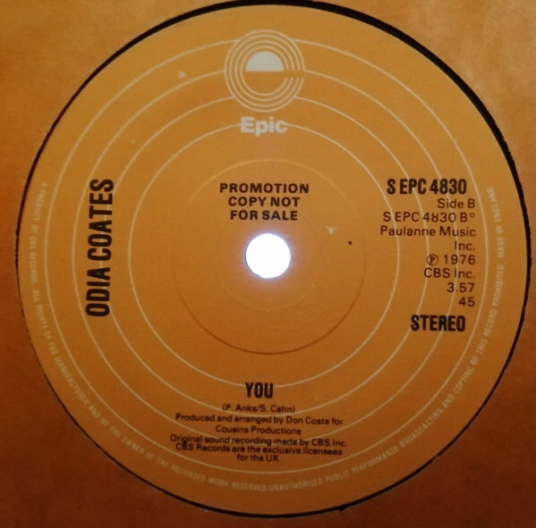 ODIA COATES ET Paul Anka - Make It Up To Me In Love, Baby (7", Promo ...