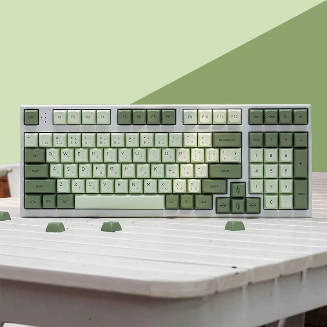 PBT KEYCAPS MATCHA Green Tea Keycap PBT Dye Sublimation Mechanical ...