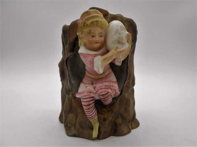 GERMAN PORCELAIN TREE Trunk Little Girl Biscuit Figure £46.04 - PicClick UK