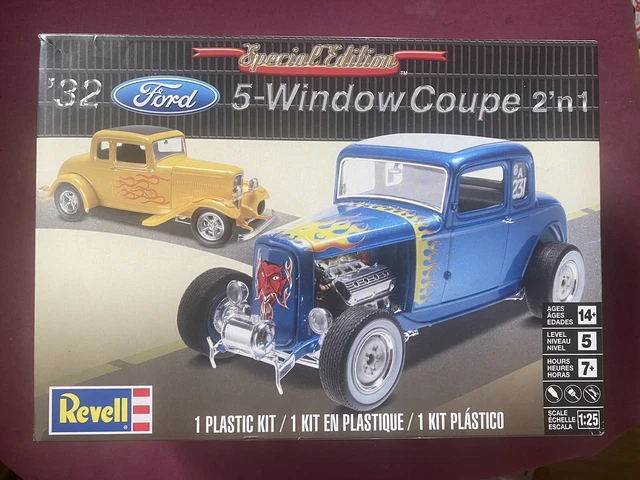 REVELL 1/25TH SCALE ‘32 Ford 5 Window Coupe 2 In 1 Model Kit £49.99 ...