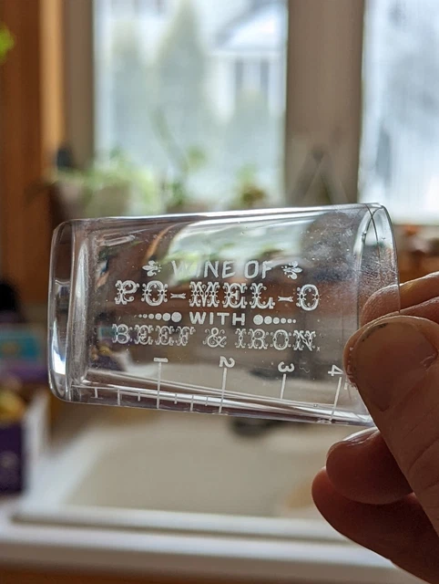 ***RARE*** EARLY WINE of Po-mol-o Beef And Iron Etched Dose Glass $29. ...