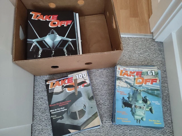 TAKE OFF MAGAZINE Complete Set 1 to 132 issues 1-60 in folders £99.50 ...