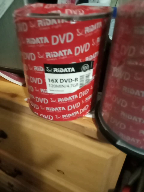 100 PACK RIDATA DVD-R 16X 4.7GB 120 Min Silver Logo Top Blank ...