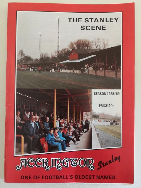 ACCRINGTON STANLEY V Colne Dynamoes 1988/1989 HFS Loans League £3.95 ...
