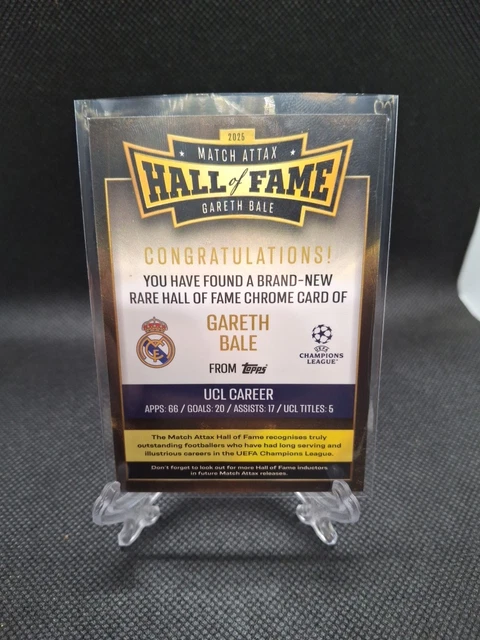 TOPPS MATCH ATTAX 25/26 Hall of Fame Gareth Bale HOF3 Real Madrid £8.90 ...