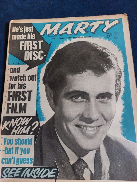RARE VINTAGE MARTY Comic Magazine 1er OCTOBRE 1960 Cliff Bobby Rydell ...