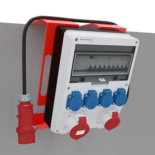 BAUSTROMVERTEILER MIT STÄNDER pTD-S/FI SET 32A 16A 4x230V Steckdosen Doktorvolt EUR 324,19 ...