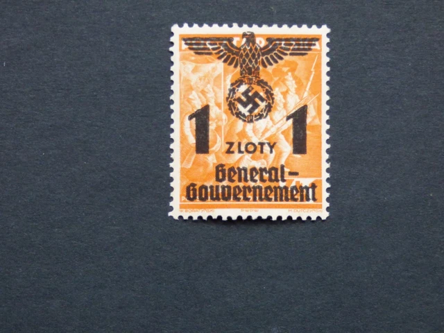 ORIGINAL GERMAN WW2 Third Reich General Government Stamp, 1 Zloty, SG ...